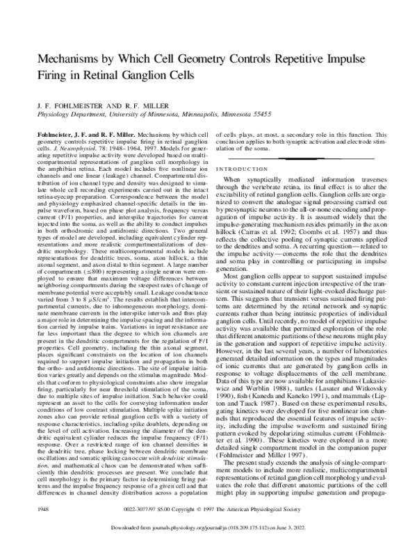 (PDF) Mechanisms by Which Cell Geometry Controls Repetitive Impulse ...