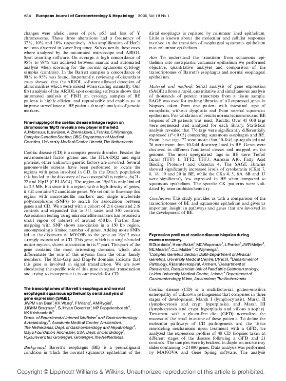 (PDF) The transcriptomes of Barrett??s esophagus and normal esophageal ...