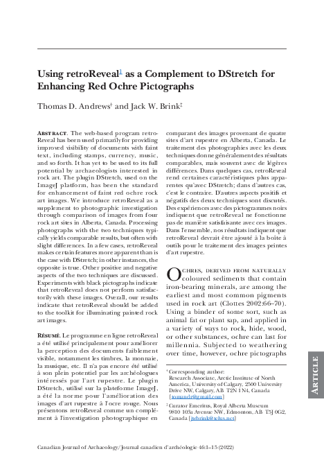 (PDF) Using retroReveal as a Complement to DStretch for Enhancing Red Ochre Pictographs (Andrews ...