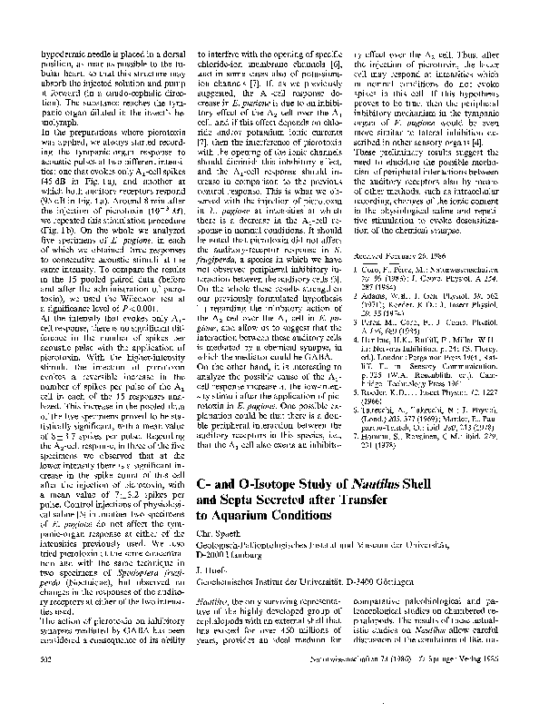 (PDF) C- and O-isotope study of Nautilus shell and septa secreted after ...