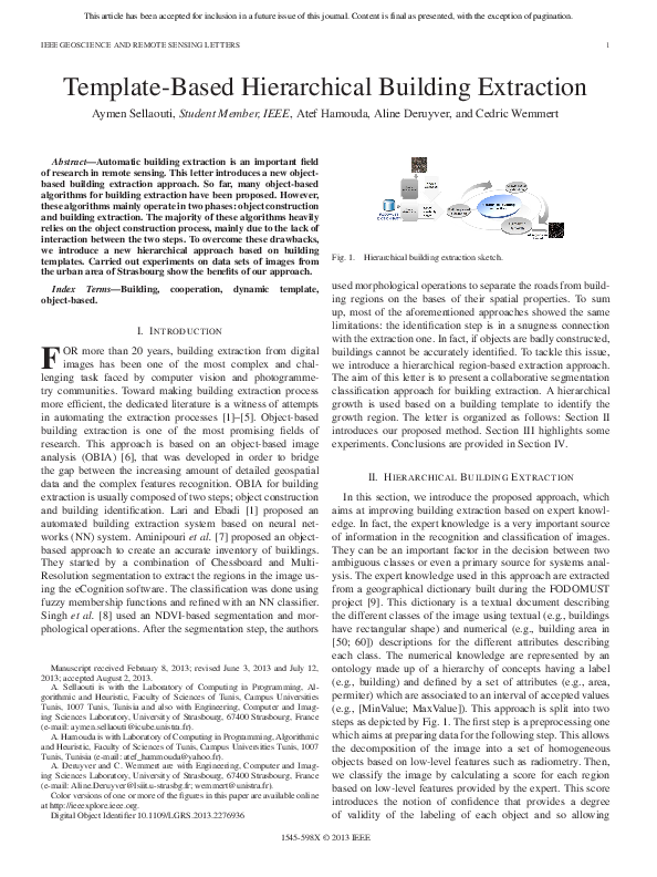 Pdf Template Based Hierarchical Building Extraction
