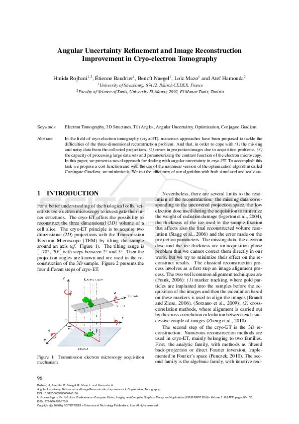(PDF) Angular Uncertainty Refinement and Image Reconstruction Improvement in Cryo-electron ...