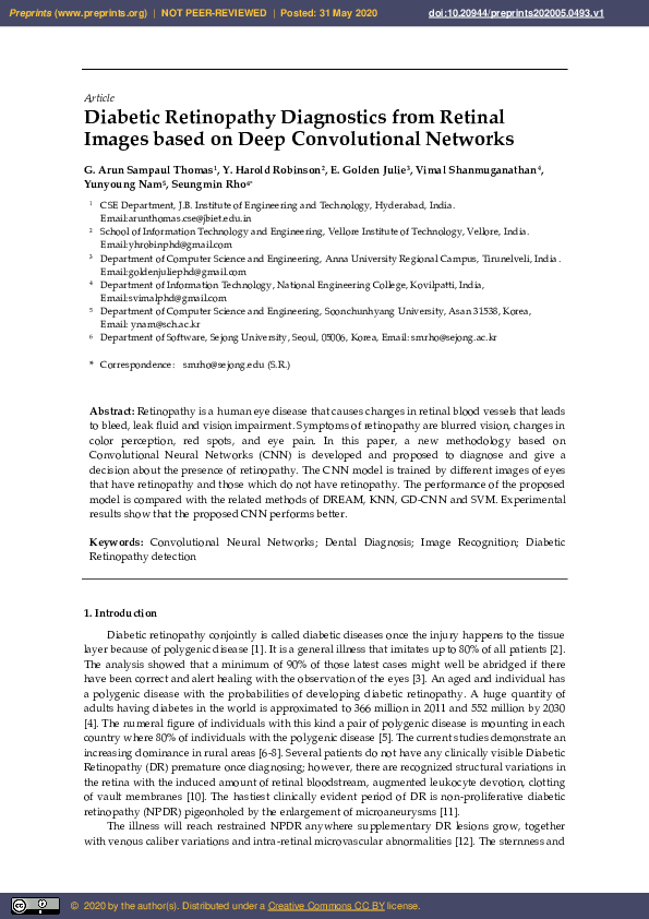 (PDF) Diabetic Retinopathy Diagnostics from Retinal Images based on Deep Convolutional Networks