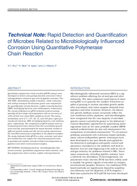 (PDF) Technical Note:Rapid Detection and Quantification of Microbes Related to Microbiologically ...