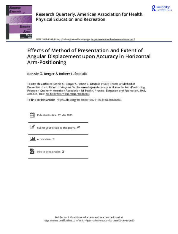 (PDF) Effects of method of presentation and extent of angular ...