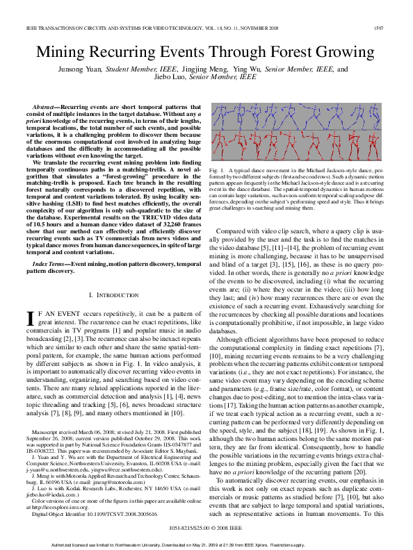 (PDF) Mining Recurring Events Through Forest Growing