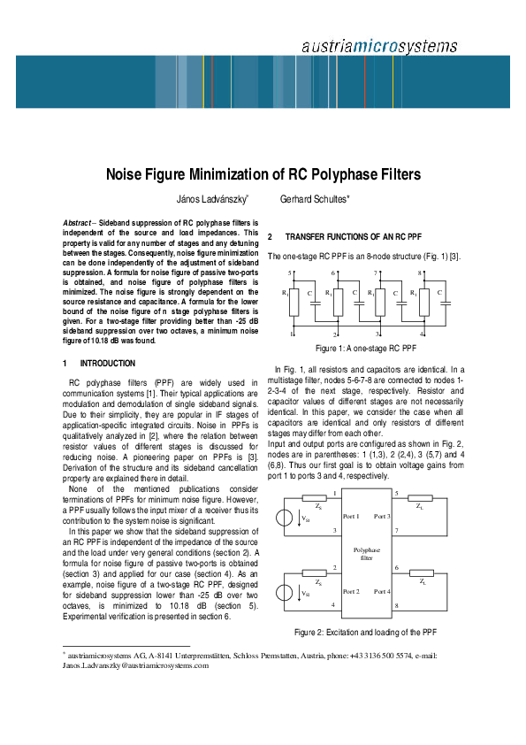 (PDF) Noise figure minimization of RC polyphase filters