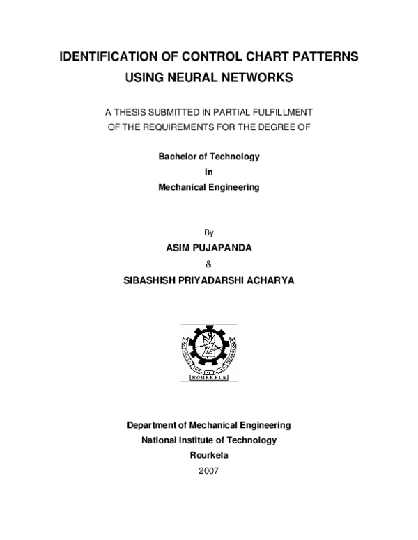 Pdf Identification Of Control Chart Patterns Using Neural Networks Asim Pujapanda