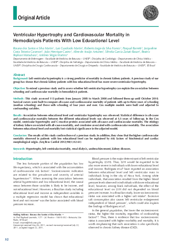 (PDF) Hipertrofia ventricular e mortalidade cardiovascular em pacientes ...