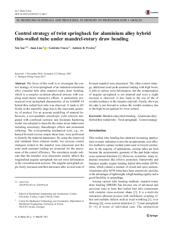 (PDF) Control strategy of twist springback for aluminium alloy hybrid ...