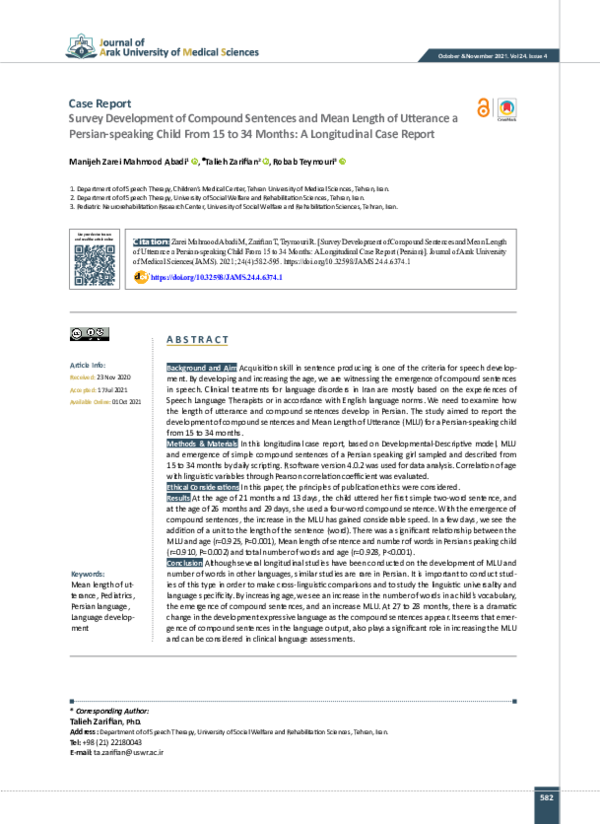 (PDF) Survey Development of Compound Sentences and Mean Length of ...