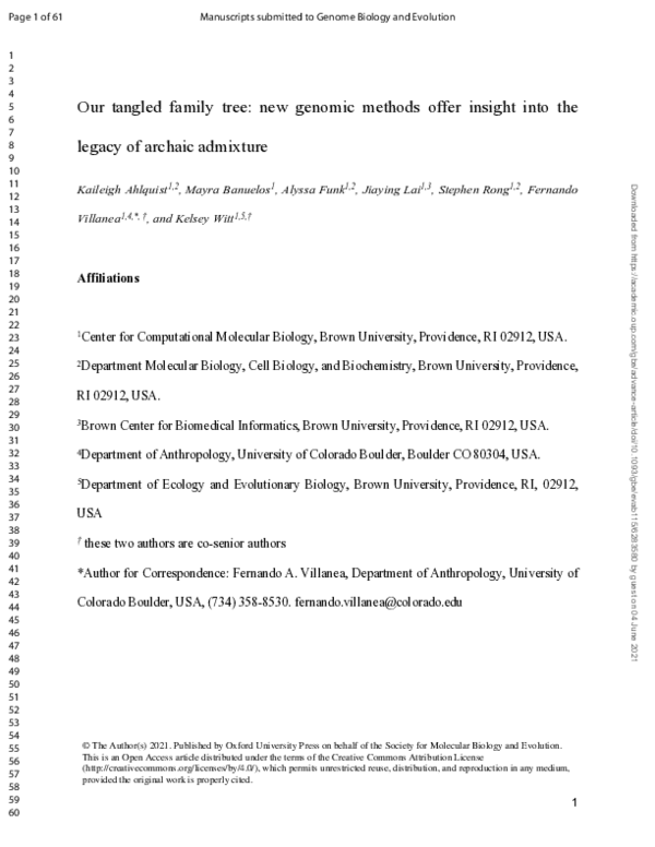 (PDF) Our Tangled Family Tree: New Genomic Methods Offer Insight into ...