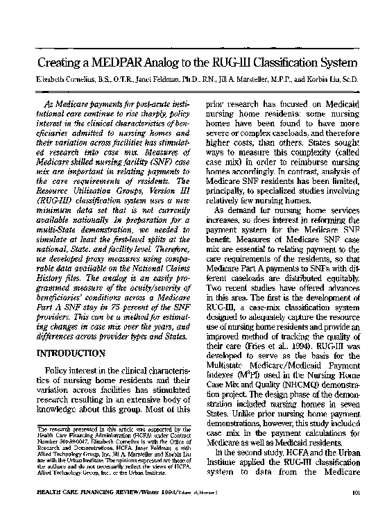 (PDF) Creating a MEDPAR (Medicare provider analysis and review) analog ...