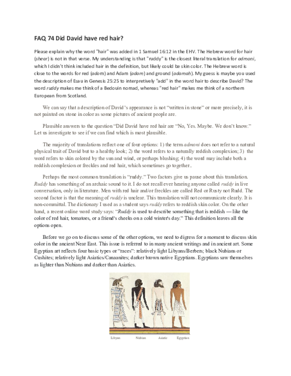 (PDF) Did David have red hair