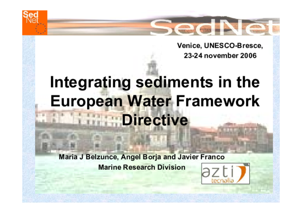 (PDF) Integrating sediments in the European Water Framework Directive