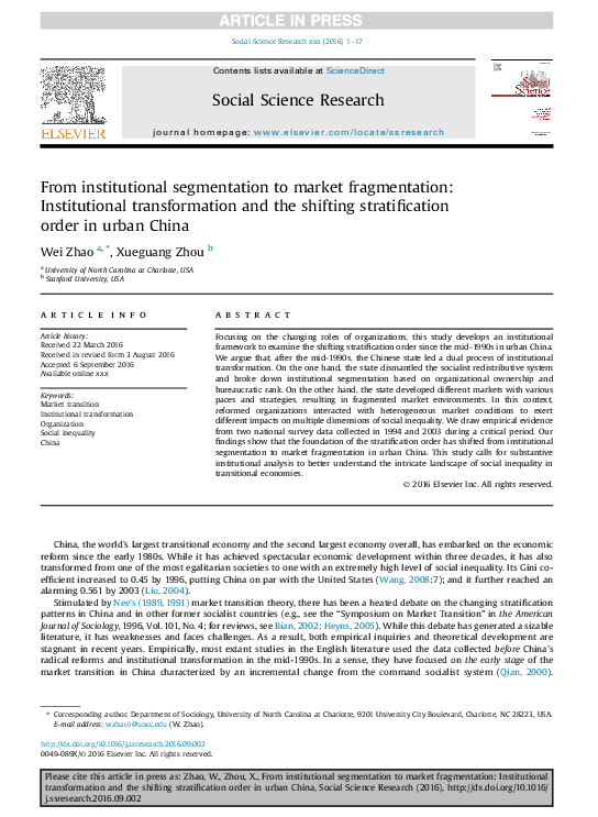 Pdf From Institutional Segmentation To Market Fragmentation