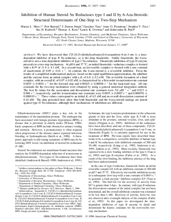 (PDF) Inhibition of Human Steroid 5α Reductases type I and II by 6-Aza ...