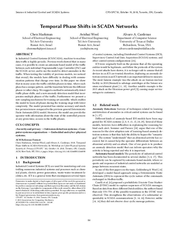 (PDF) Temporal Phase Shifts in SCADA Networks