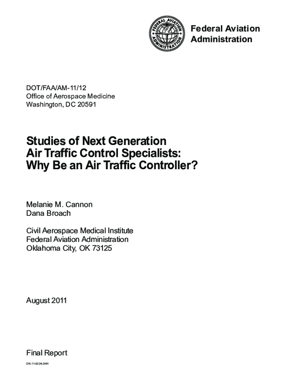(PDF) Studies of Next Generation Air Traffic Control Specialists: Why ...