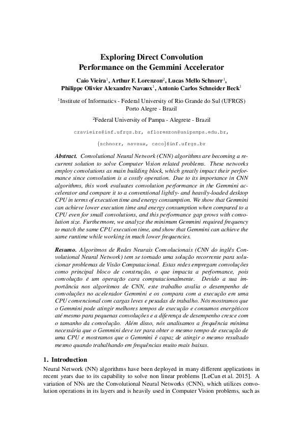 (PDF) Exploring Direct Convolution Performance on the Gemmini Accelerator | Caio Vieira ...
