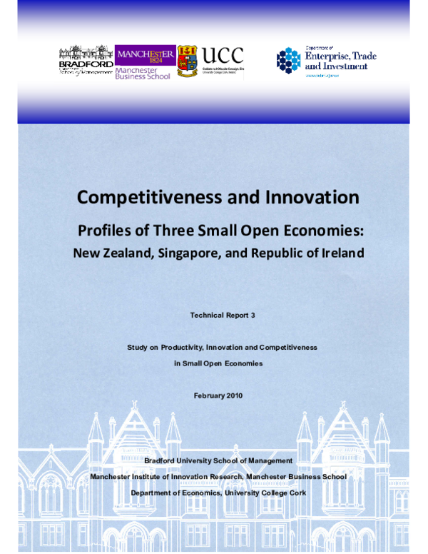 (PDF) Competitiveness and Innovation Profiles of Three Small Open Economies