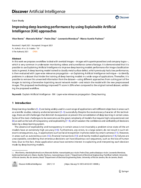 (PDF) Improving deep learning performance by using Explainable ...
