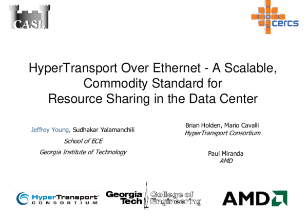 (PDF) HyperTransport Over Ethernet - A Scalable, Commodity Standard for Resource Sharing in the ...