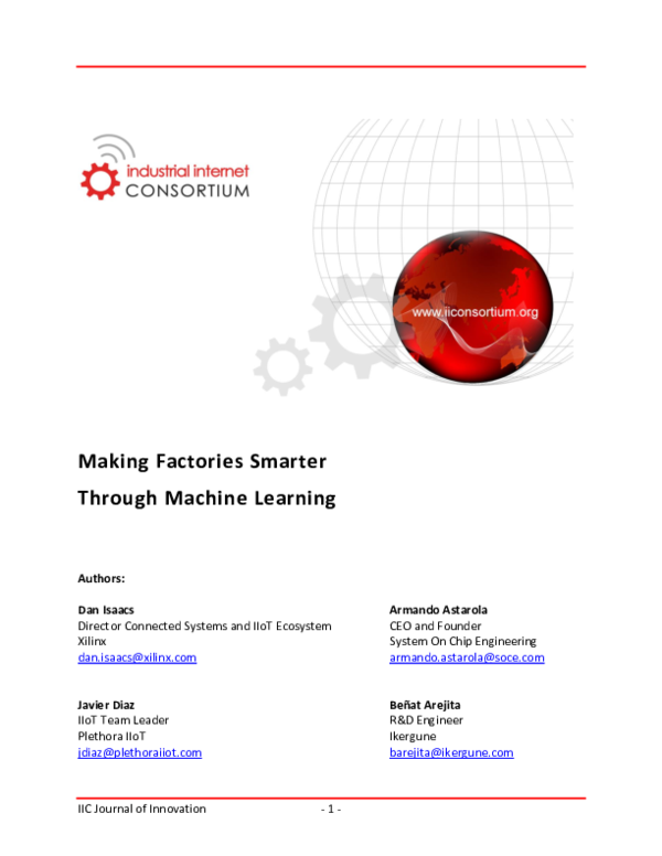 (PDF) Making Factories Smarter Through Machine Learning