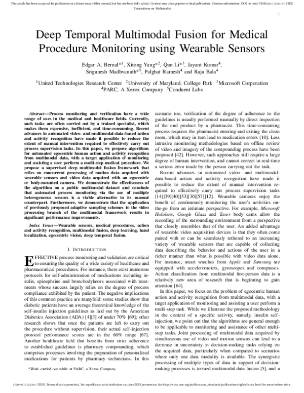 (PDF) Deep Temporal Multimodal Fusion for Medical Procedure Monitoring Using Wearable Sensors