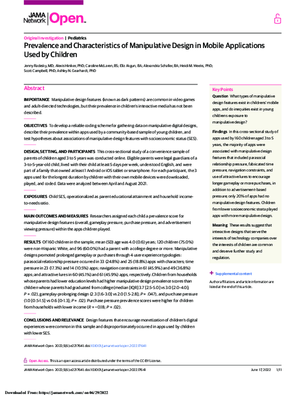 (PDF) Prevalence and Characteristics of Manipulative Design in Mobile ...