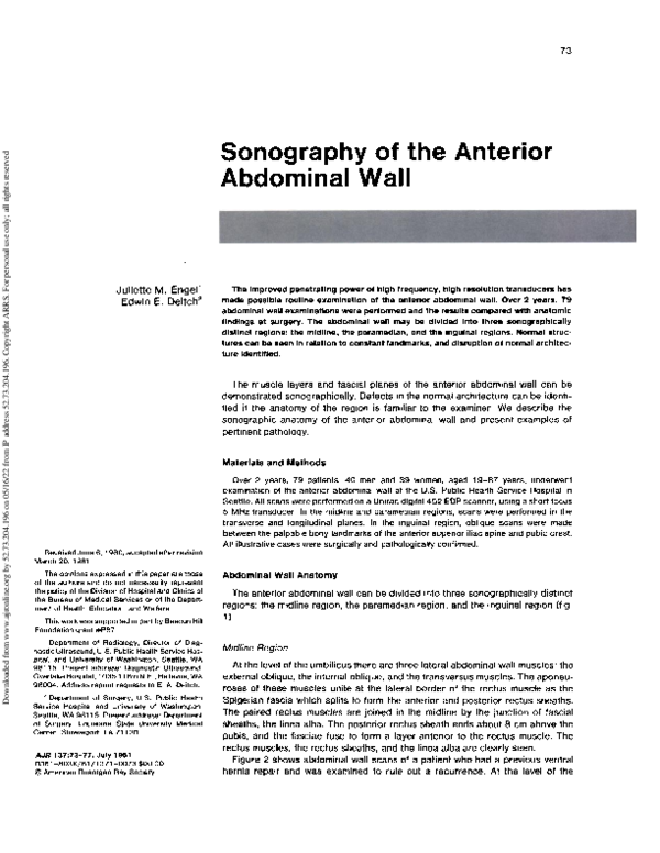 Pdf Sonography Of The Anterior Abdominal Wall