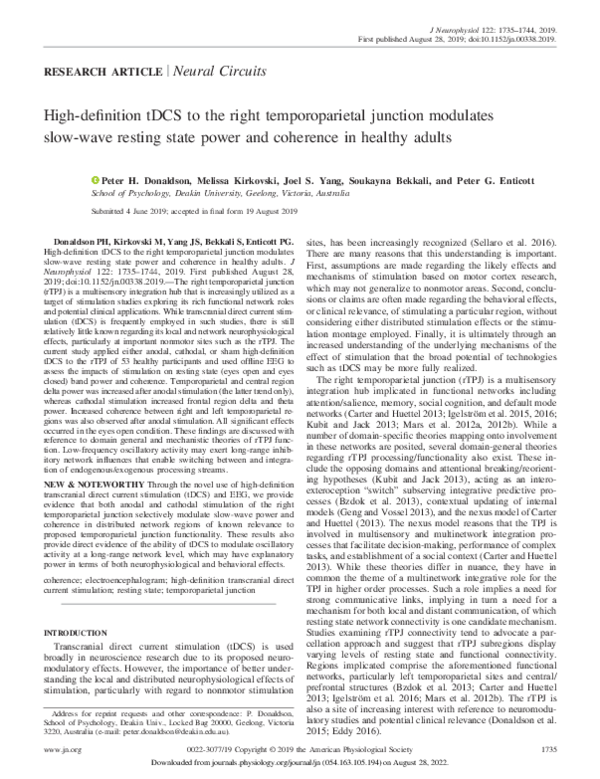 (PDF) High-definition tDCS to the right temporoparietal junction ... (PDF) High-definition tDCS to the right temporoparietal junction ...