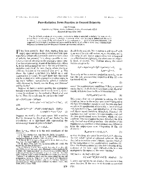 (PDF) Pure-Radiation News Function in General Relativity