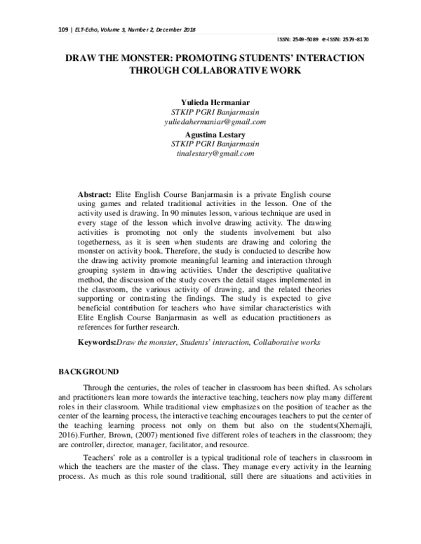 (PDF) Draw the Monster: Promoting Students’ Interaction Through ...