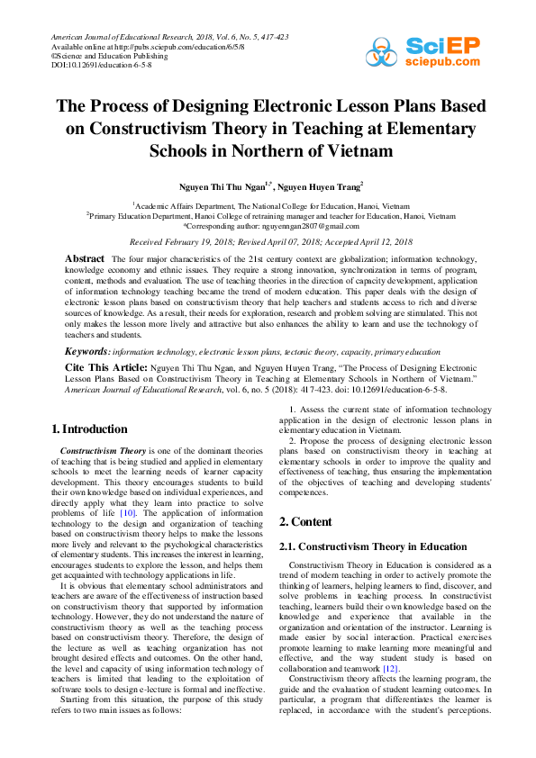 (PDF) The Process of Designing Electronic Lesson Plans Based on ...