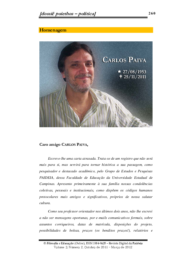 (PDF) Homenagem a Carlos Paiva