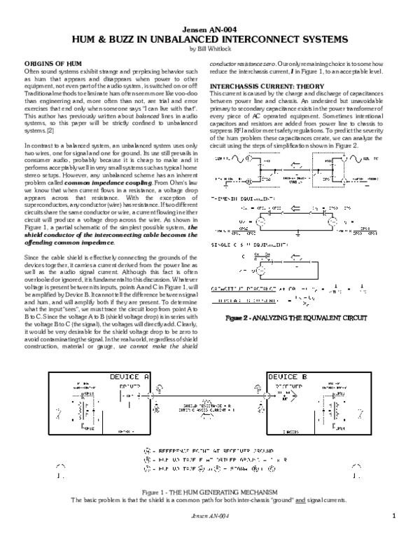 (PDF) Hum & Buzz in Unbalanced Interconnect Systems