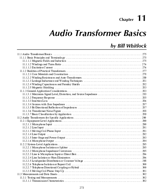 (PDF) Audio Transformer Basics