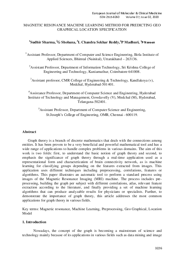 (PDF) Magnetic Resonance Machine Learning Method for Predicting Geo ...