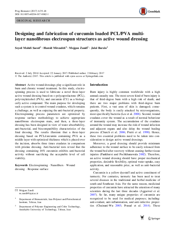 (PDF) Designing and fabrication of curcumin loaded PCL/PVA multi-layer ...