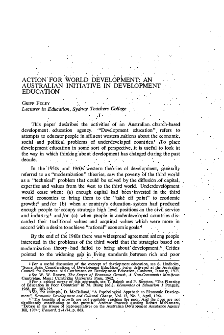 (PDF) Action for World Development: An Australian Initiative in ...