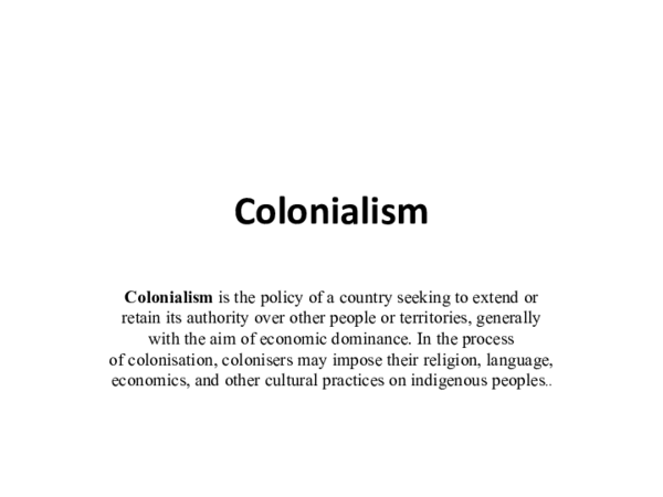 (PPT) Colonialism