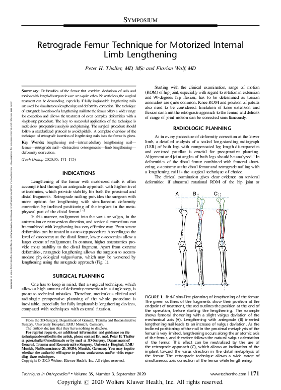 (PDF) Retrograde Femur Technique for Motorized Internal Limb Lengthening