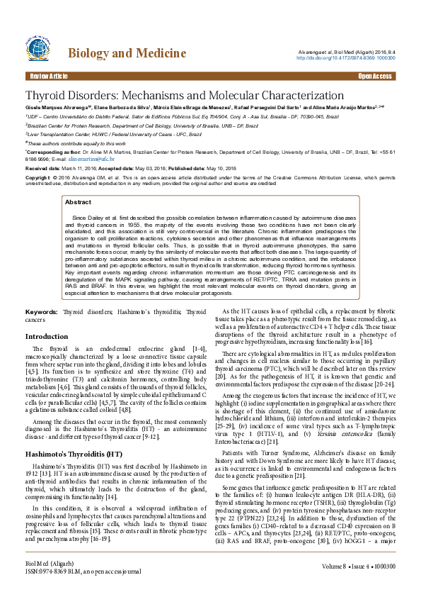 (PDF) Thyroid Disorders: Mechanisms and Molecular Characterization