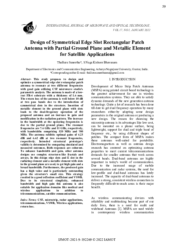 (PDF) Design of Symmetrical Edge Slot Rectangular Patch Antenna with ...