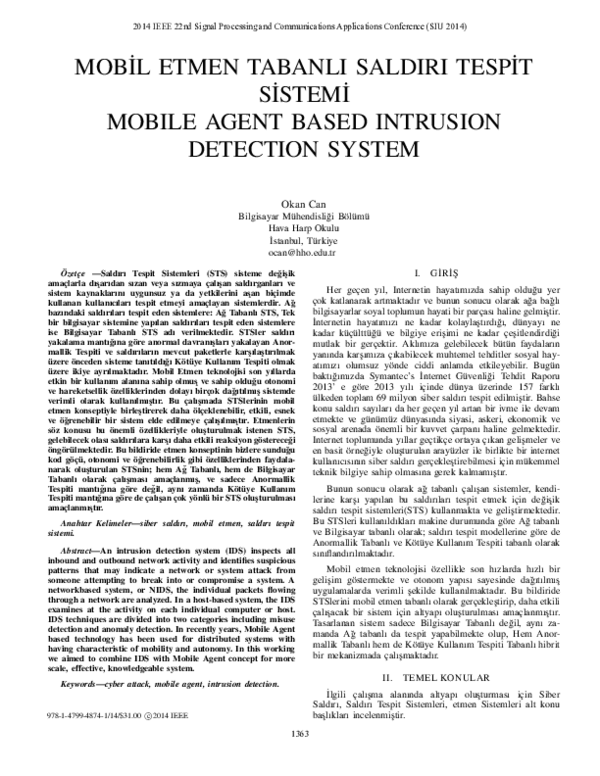 Pdf Mobile Agent Based Intrusion Detection System