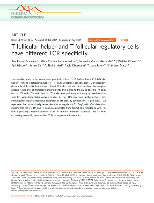 (PDF) T follicular helper and T follicular regulatory cells have ...