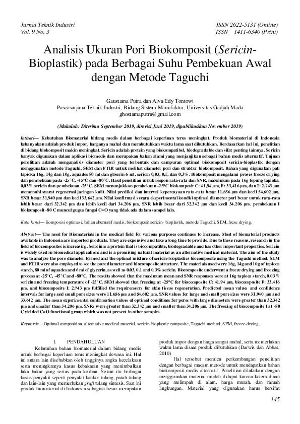 (PDF) Analisis Ukuran Pori Biokomposit (Sericin-Bioplastik) pada ...