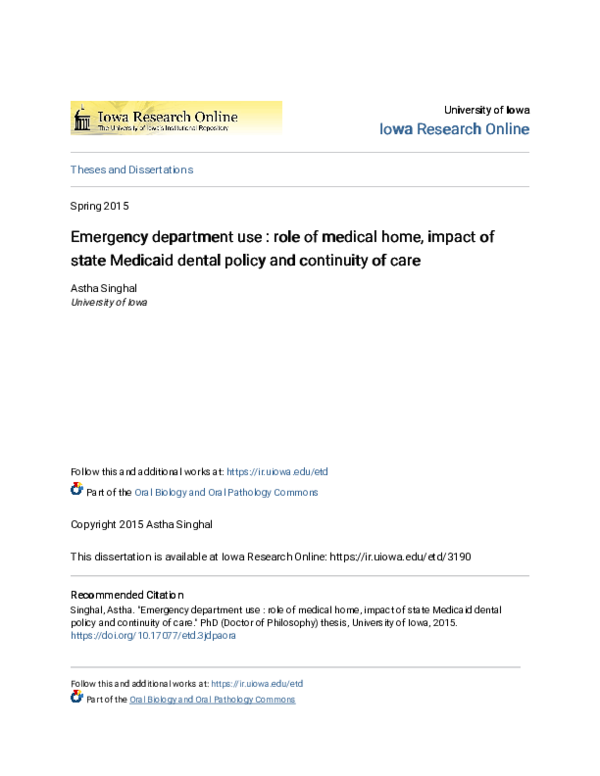 (PDF) Emergency department use | Astha Singhal - Academia.edu