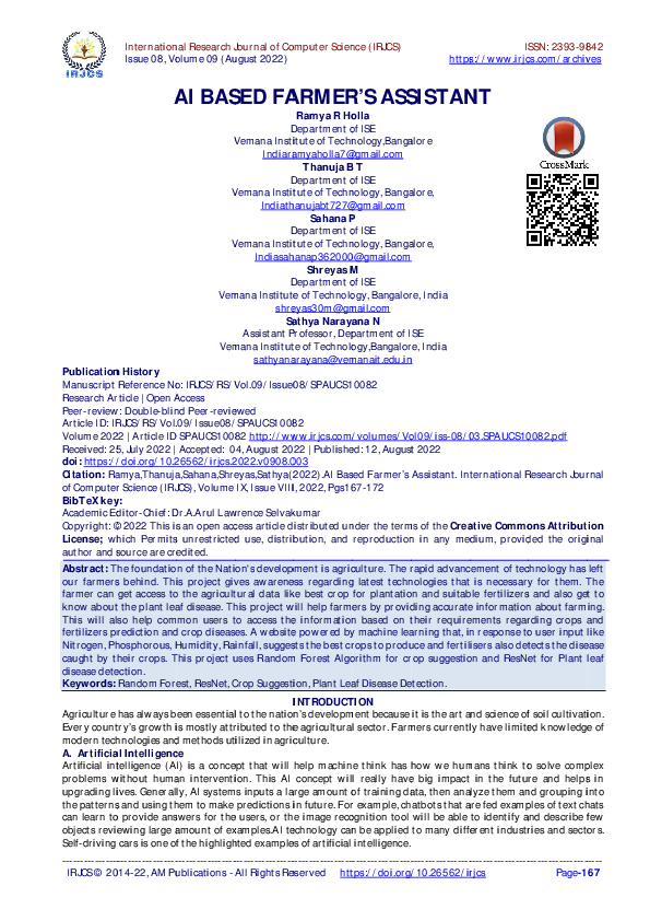 (PDF) AI BASED FARMER’S ASSISTANT